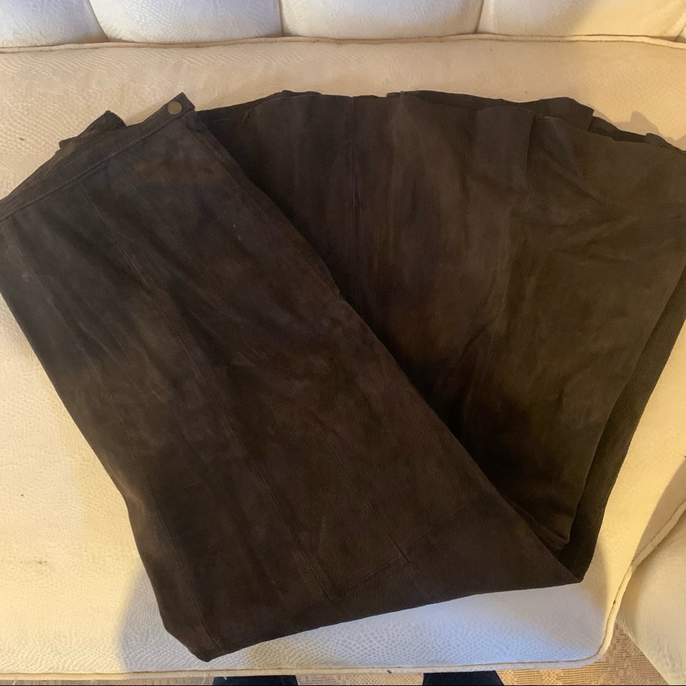 Prosper Devine Chocolate Midi Leather Skirt - Gem